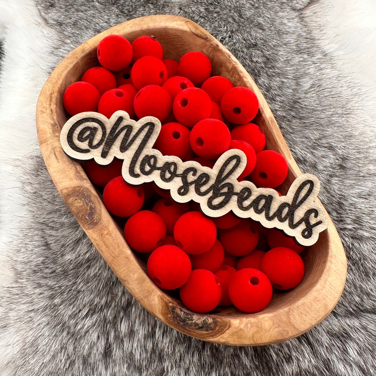 16mm Red Velvet Beads – Platinum Moose Beads and Supplies
