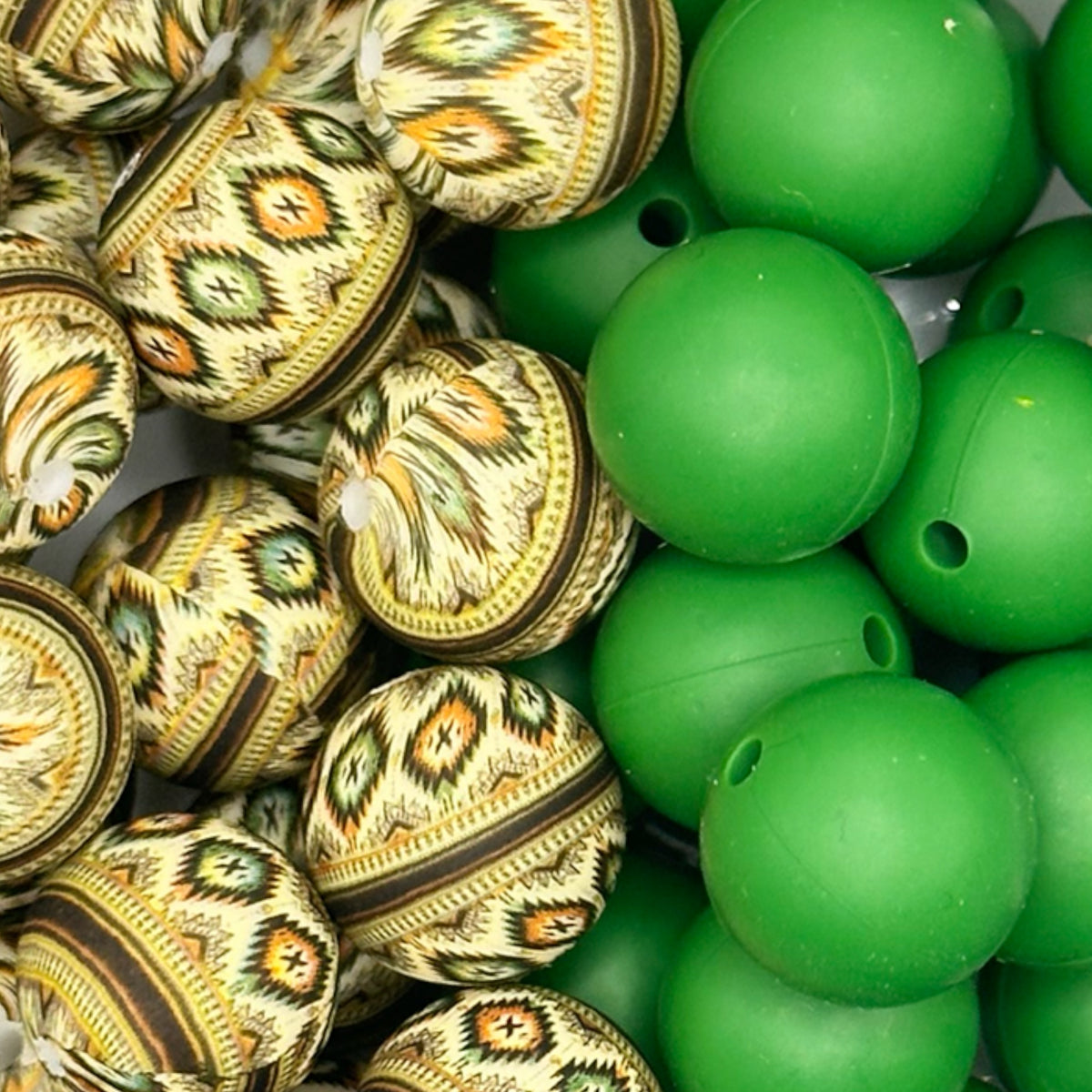 15-120 Boho Western Green 15mm Silicone Bead EXCLUSIVE – Platinum Moose ...