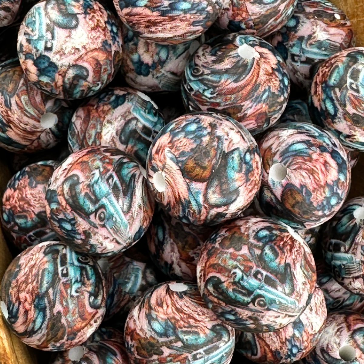 15-181 Western Vibes Print 15mm Silicone Bead EXCLUSIVE – Platinum ...