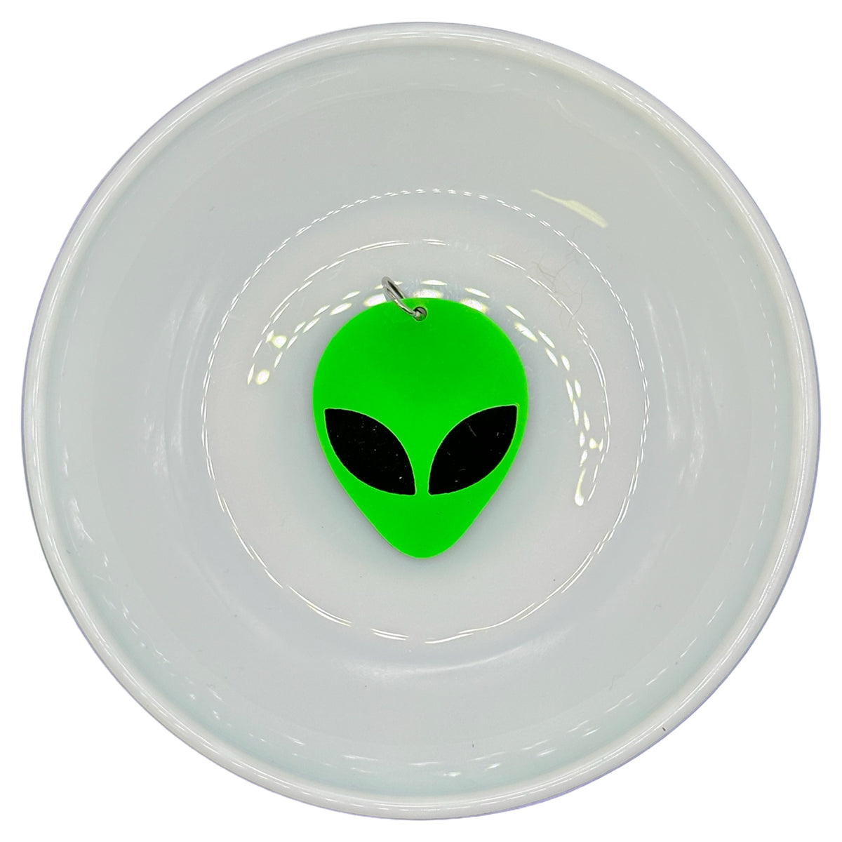 Neon Green Alien Large Resin Charm – Platinum Moose Beads and Supplies