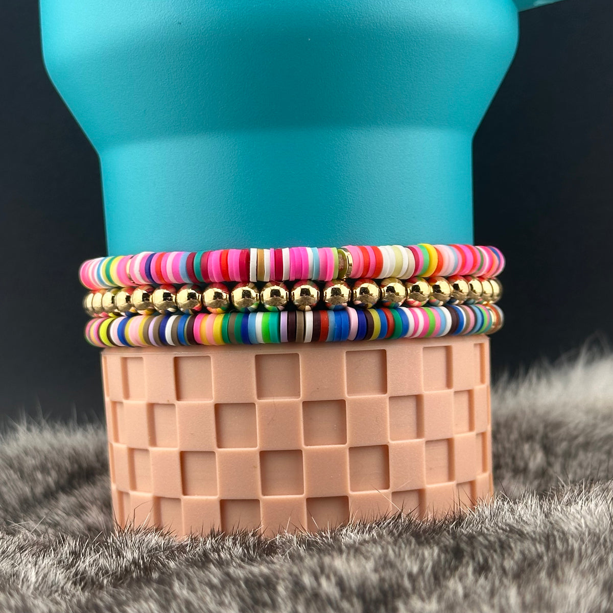 STACK #3 Multi Color w/ Gold (3 Strings) – Platinum Moose Beads and ...