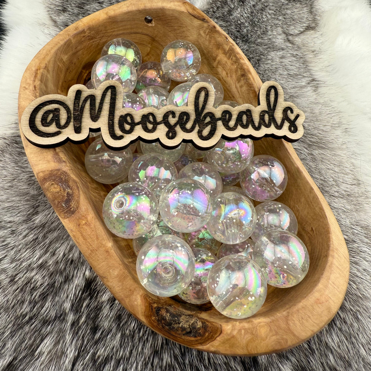 Clear Glitter Iridescent – Platinum Moose Beads and Supplies
