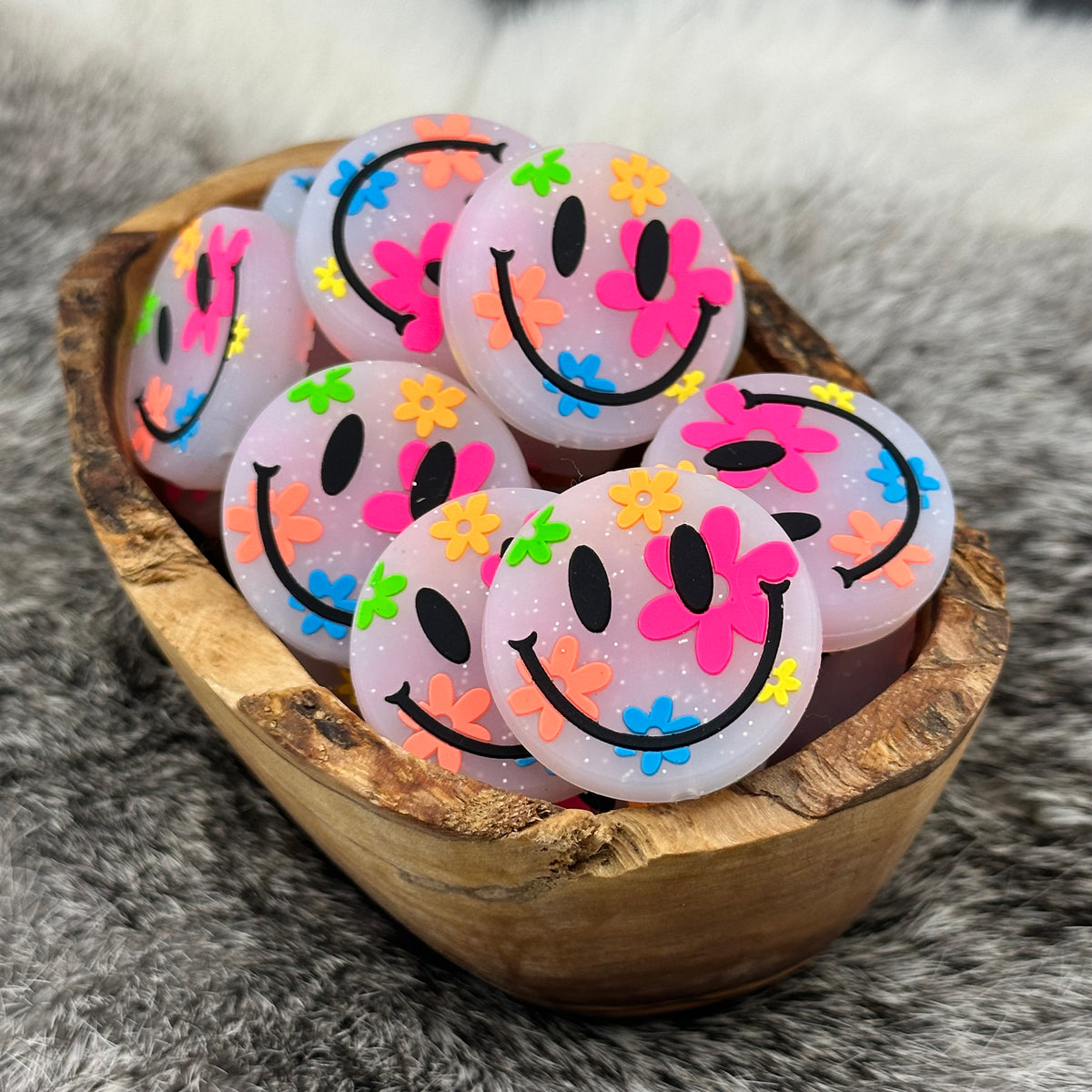 S-1210 Neon Hippie Happy Face Silicone Focal EXCLUSIVE 2 Pack ...