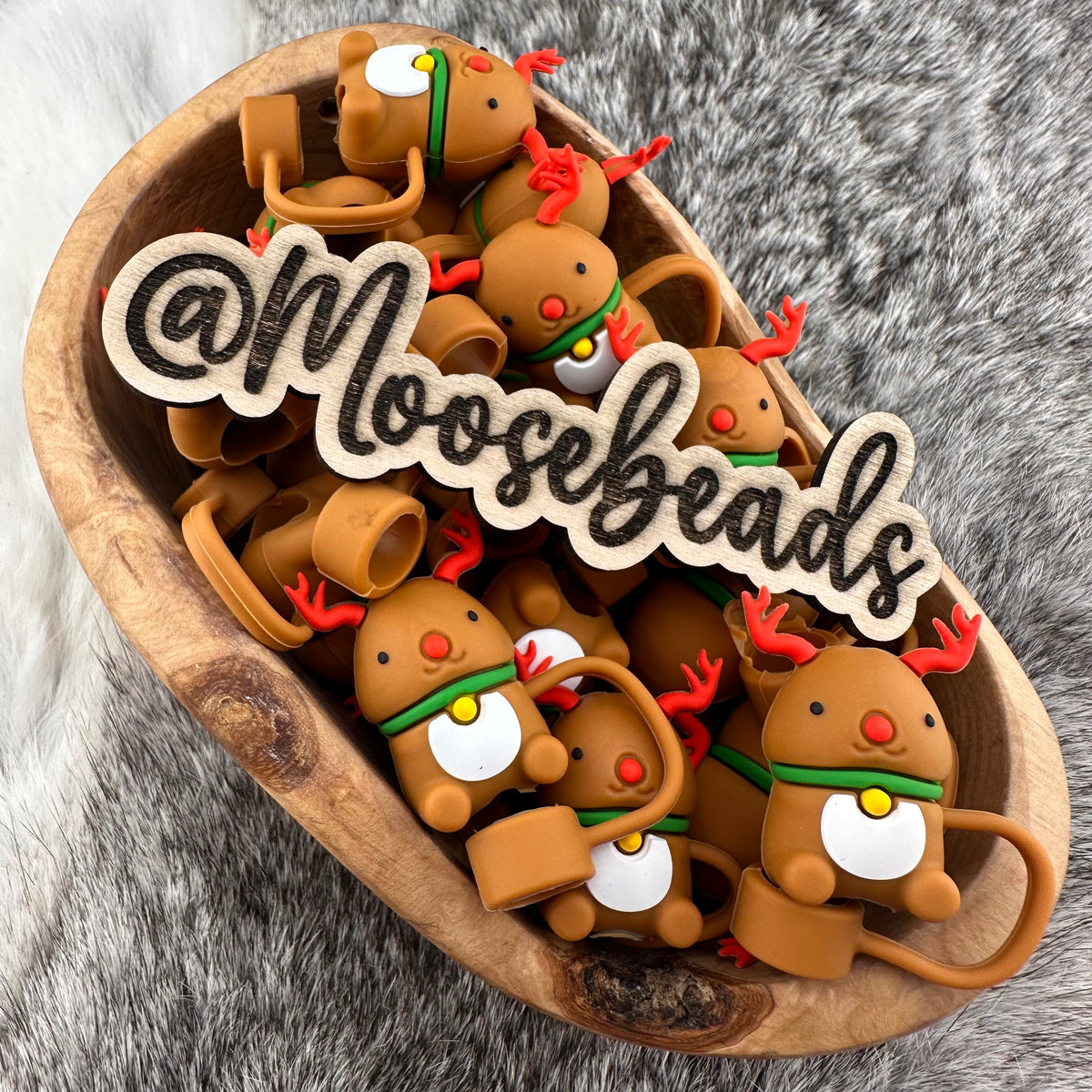 S-682 Reindeer Richard SILICONE Straw Topper EXCLUSIVE (M.A.D ...
