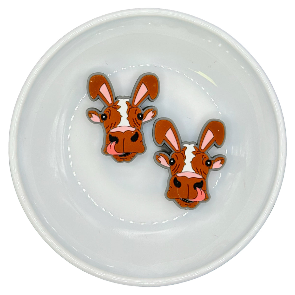S-888 Dark Brown Big Nose Cow w/ Bunny Ears Silicone Focal EXCLUSIVE 2 ...