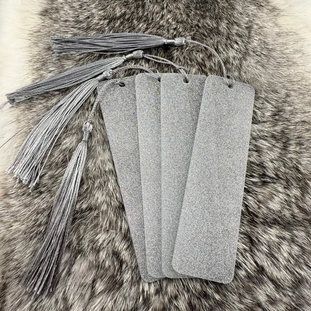 Silver Glitter Acrylic Beadable Bookmark w/ Tassel – Platinum Moose ...