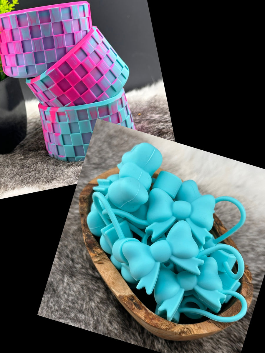 BST-29 Turquoise 10mm SILICONE Bow Straw Topper EXCLUSIVE – Platinum ...