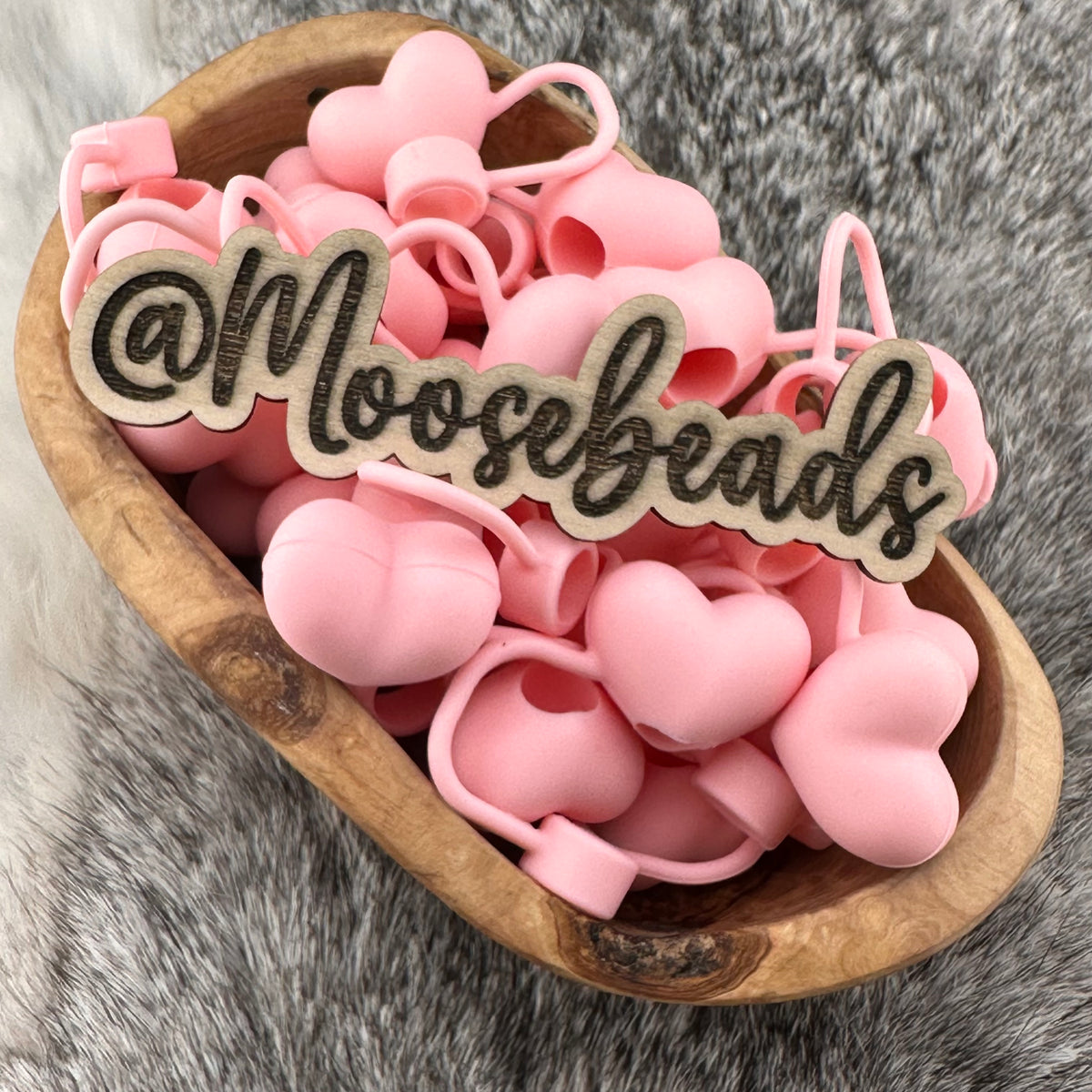 BST-52 Coquette Pink Puffy Heart SILICONE Straw Topper EXCLUSIVE ...