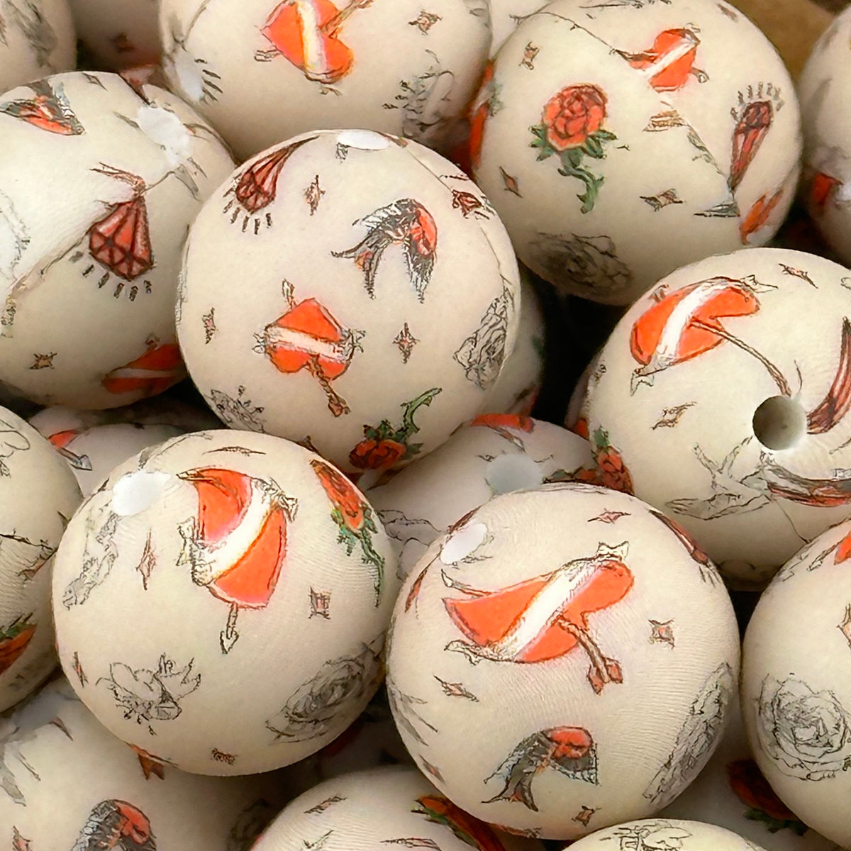 15-123 Tattoo Print 15mm Silicone Bead EXCLUSIVE – Platinum Moose Beads ...