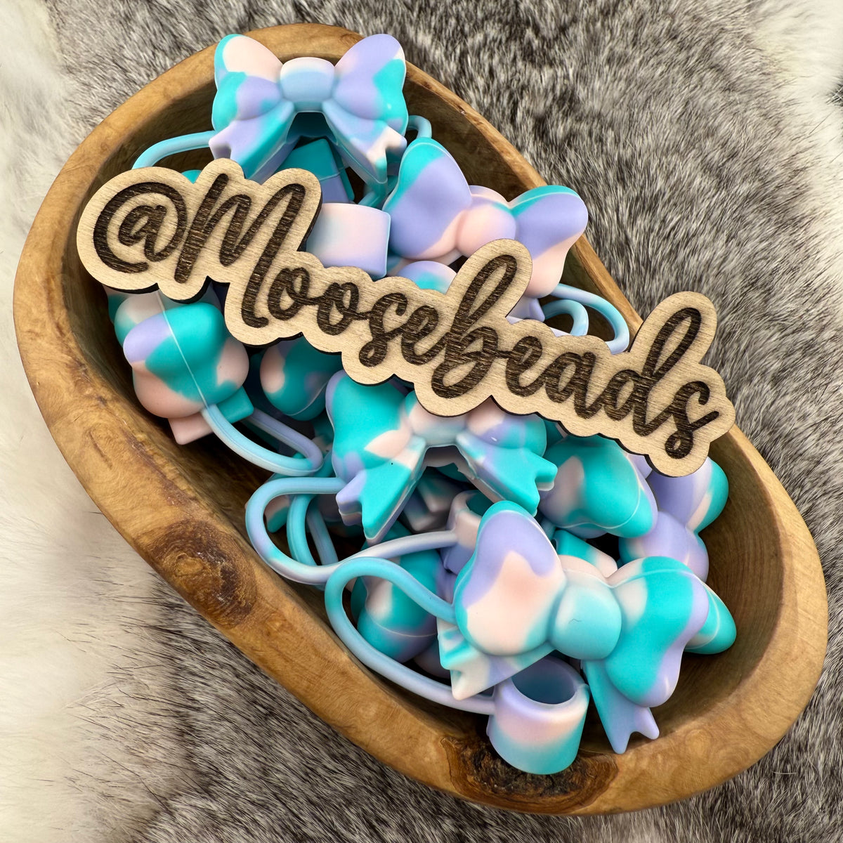 BST-115 Cotton Candy Swirl SILICONE Bow Straw Topper EXCLUSIVE ...