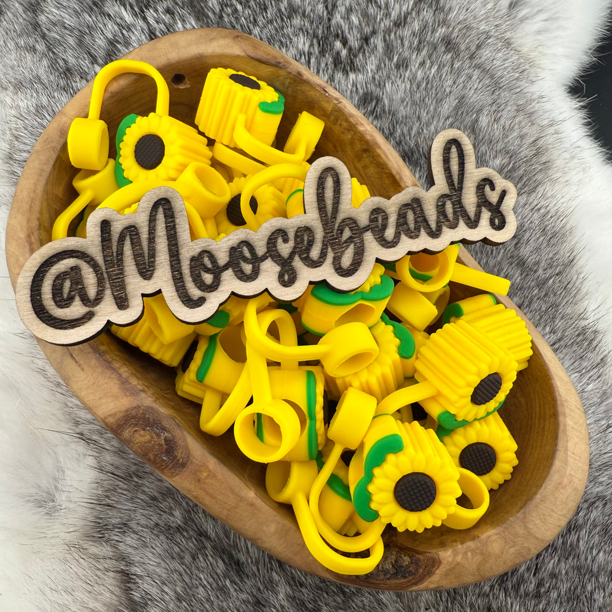 BST-19 Sunflower SILICONE Straw Topper EXCLUSIVE – Platinum Moose Beads ...