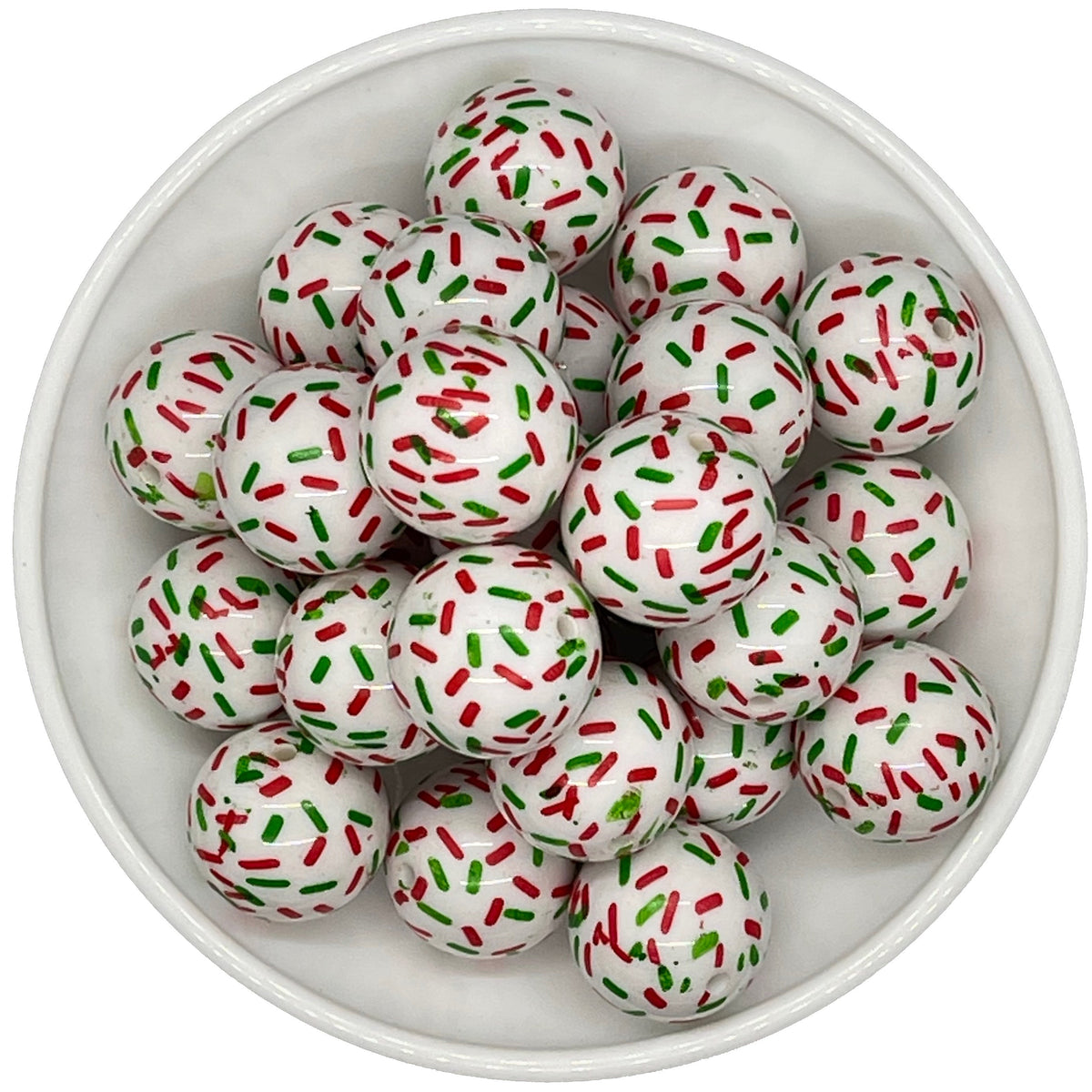 Green, Red & White Sprinkles – Platinum Moose Beads and Supplies