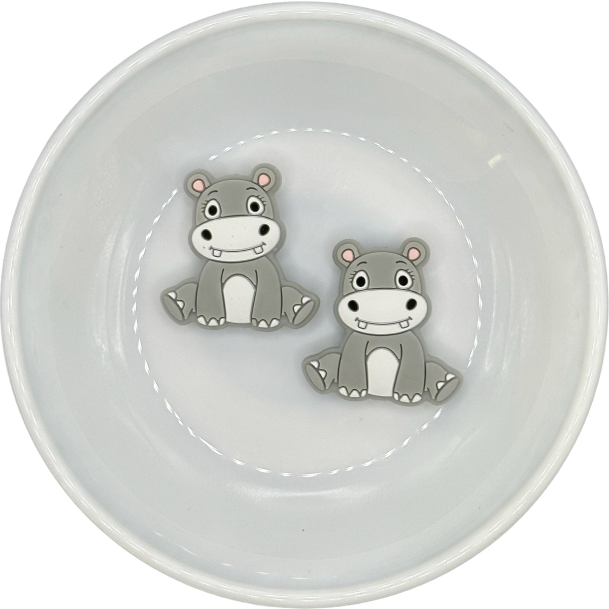 S-209 Gray Hippo Silicone Focal 2 Pack – Platinum Moose Beads and Supplies