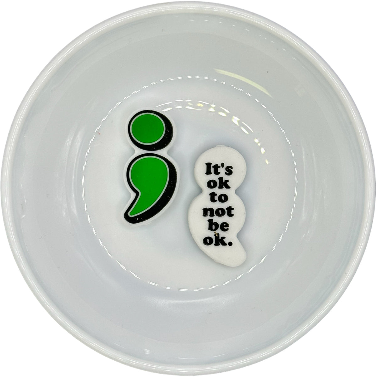 GREEN Semicolon Silicone Buddy EXCLUSIVE – Platinum Moose Beads and ...