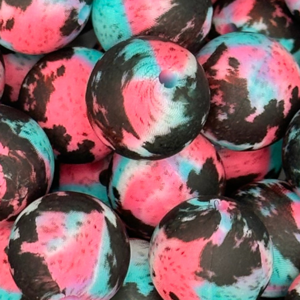 15-29 Tie Dye Cowhide 15mm Silicone Bead EXCLUSIVE – Platinum Moose ...