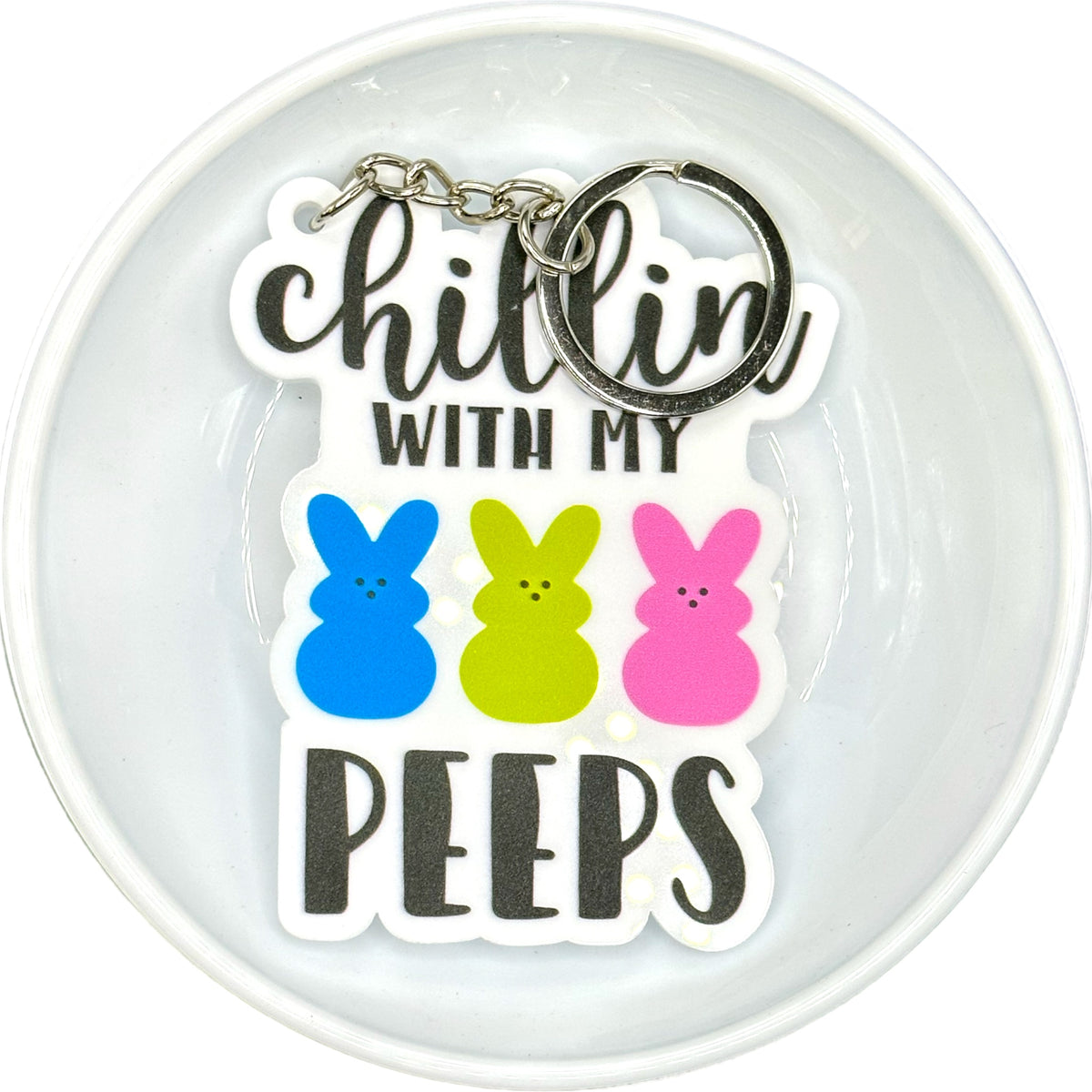 DECORATED Chillin’ w/ My Peeps Acrylic Keychain – Platinum Moose Beads ...