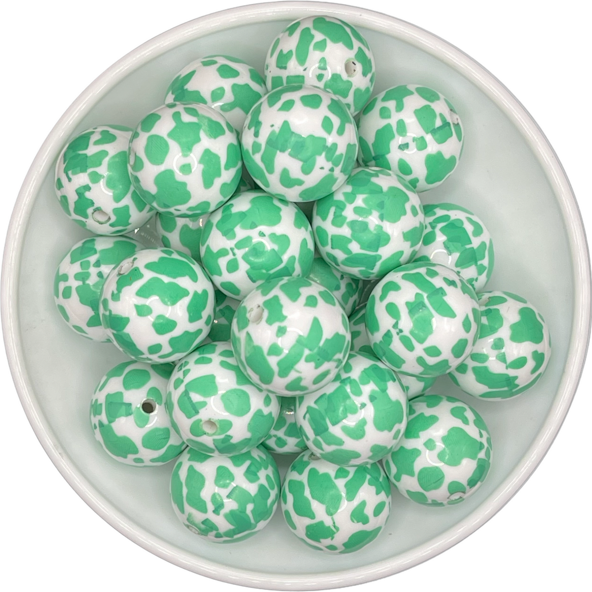 Mint Cow Print – Platinum Moose Beads and Supplies